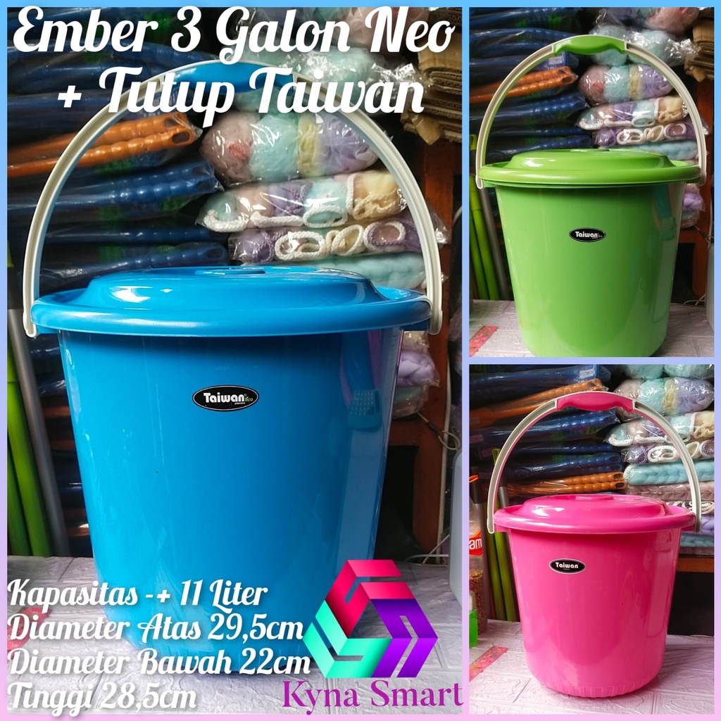 Jual GRAB GOJEK Ember 3 Galon NEO Dengan TUTUP Taiwan / Timba Air ...