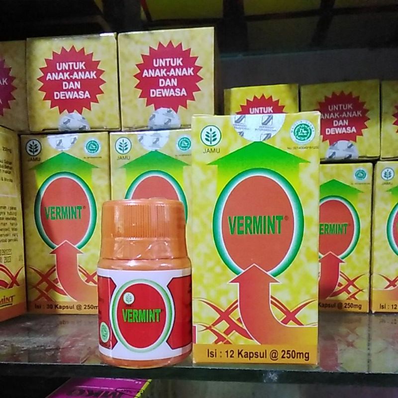 Jual vermint obat cacing | 30 kapsul | 12 kapsul | untuk anak-anak dan ...