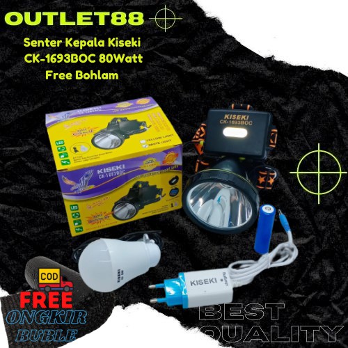Jual Senter Kepala KISEKI CK 1693BOC 80W Free Bohlam Headlamp Headlight ...