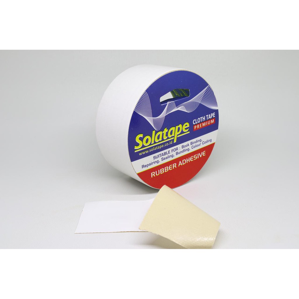 Jual CLOTH TAPE/LAKBAN KAIN WARNA PUTIH SOLATAPE BERKUALITAS | Shopee ...