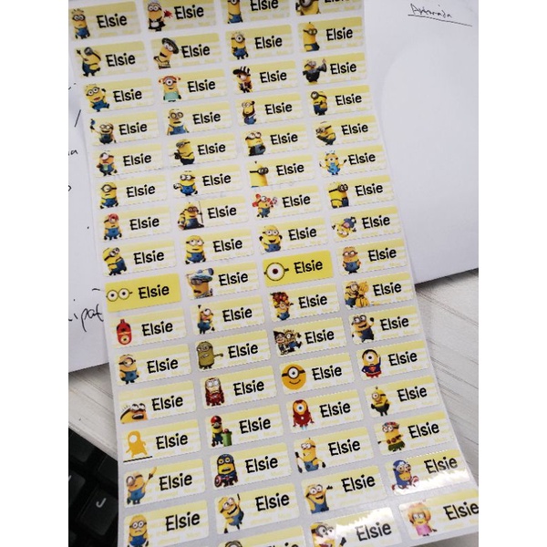 Jual Stiker Label Nama Name Sticker Minion Despicable Me Minions ...