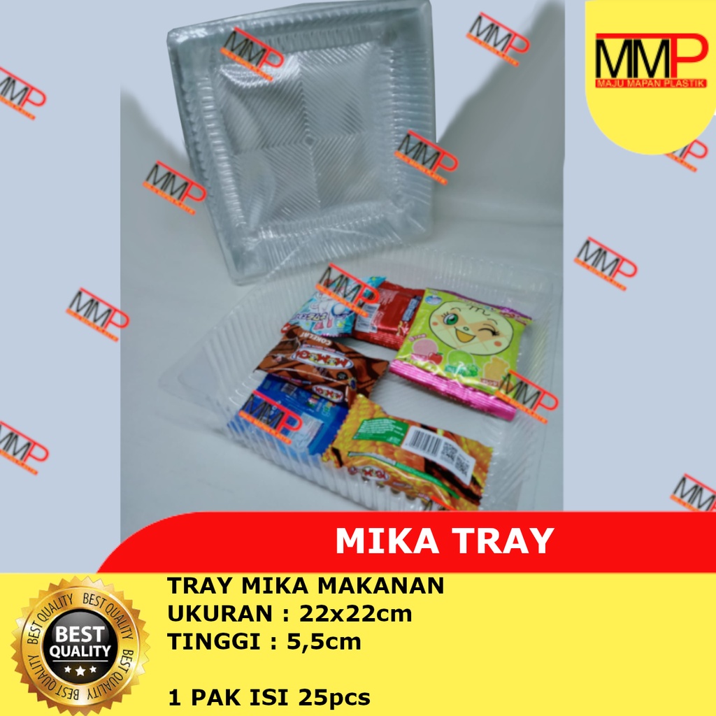 Jual [25 PCS] Tray Mika Dos Ukuran 22x22 / Alas Mika Polos Kotak / Tray ...