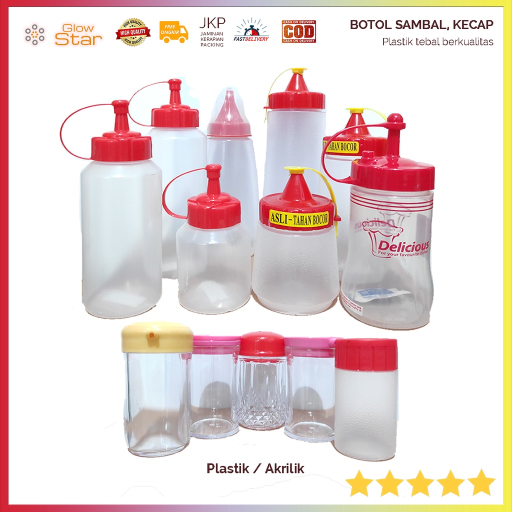 Jual Botol Saos Sambal Kecap Asin/Manis mayonaise, Bumbu Garam Lada ...