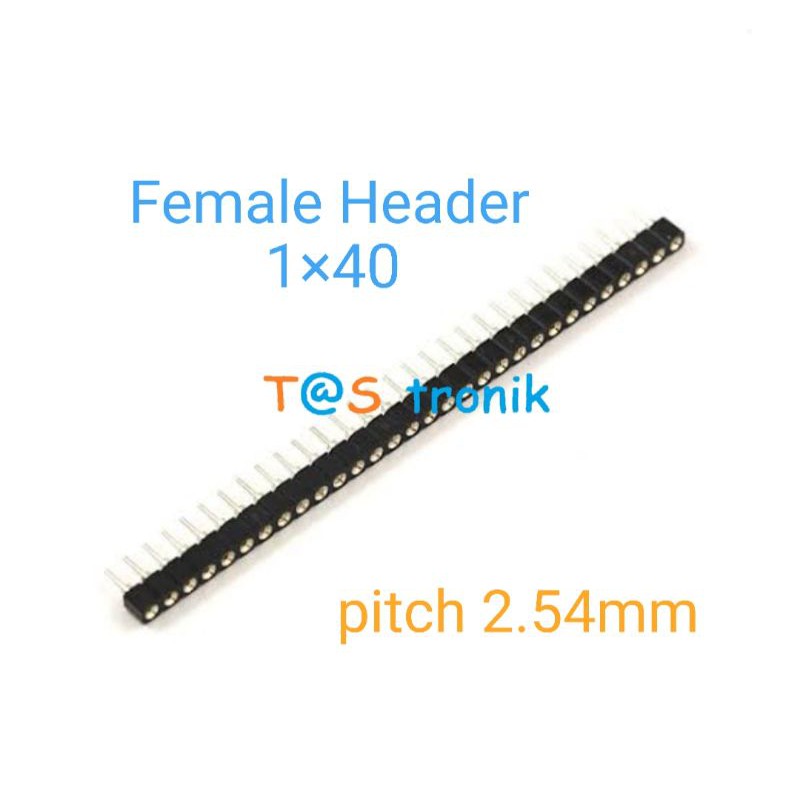 Jual pin header female 1x40 round pin header bulat female header pendek ...