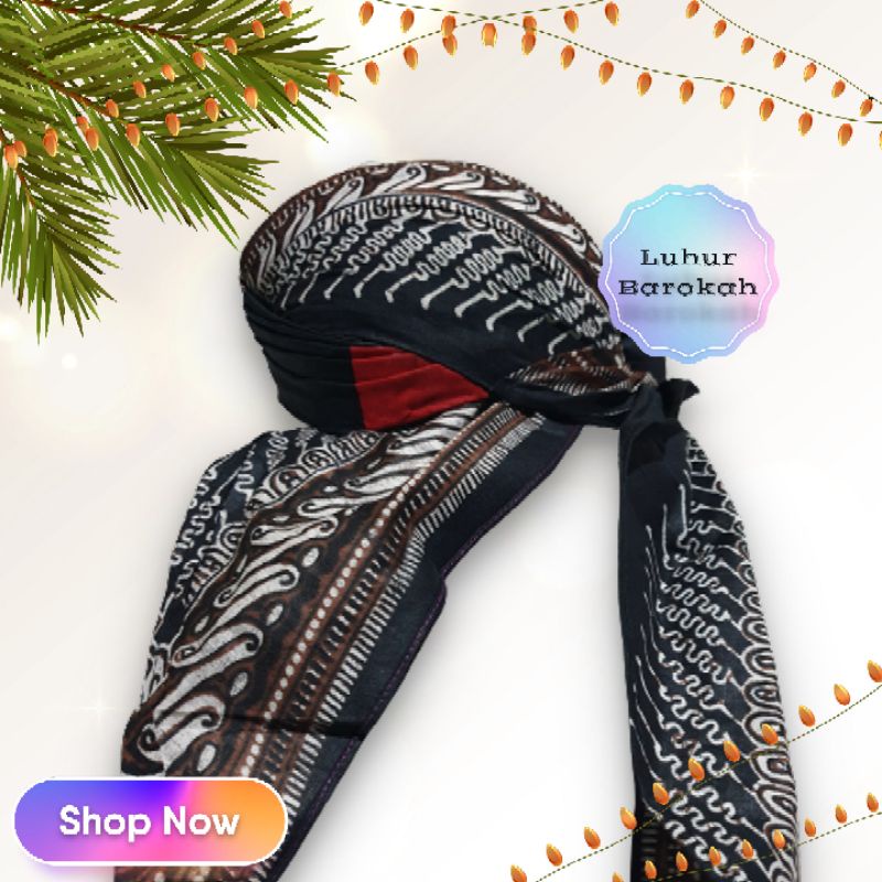 Jual Blangkon Jogja Lipat Sliwir Motif Parang Putih | Pakaian adat jawa ...