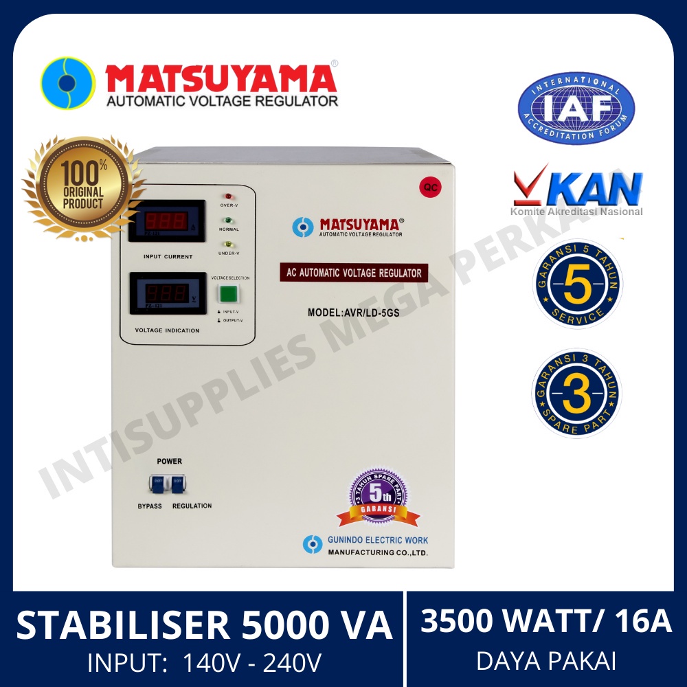 Jual Stabilizer MATSUYAMA 5000 Watt Garansi 5 Tahun | 100% Ori ...