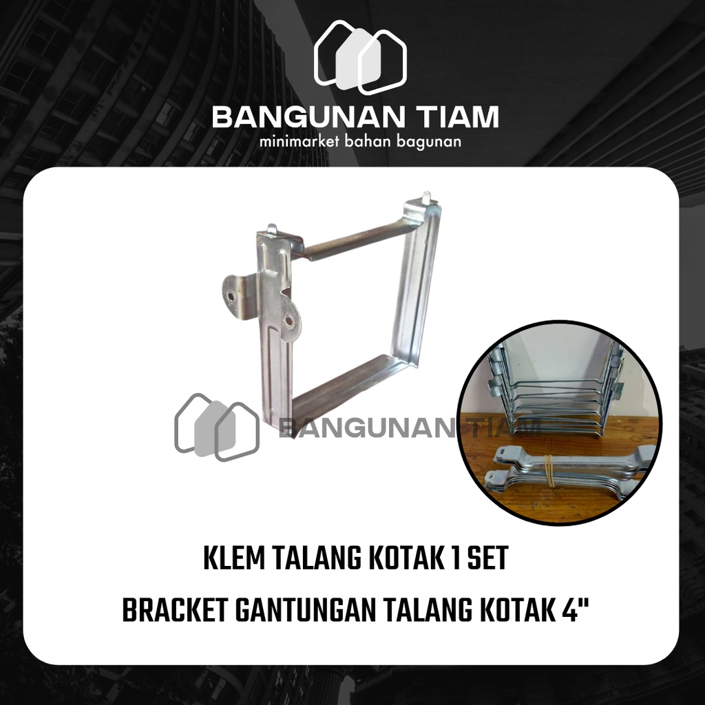 Jual KLEM TALANG KOTAK 1 SET BRACKET GANTUNGAN TALANG KOTAK 4" ~ KLEM ...