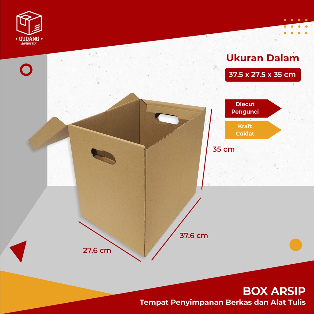 Jual Box File (38 x 28 x 35 cm) BPJS/Karton/Polos/Kardus/Arsip/File ...