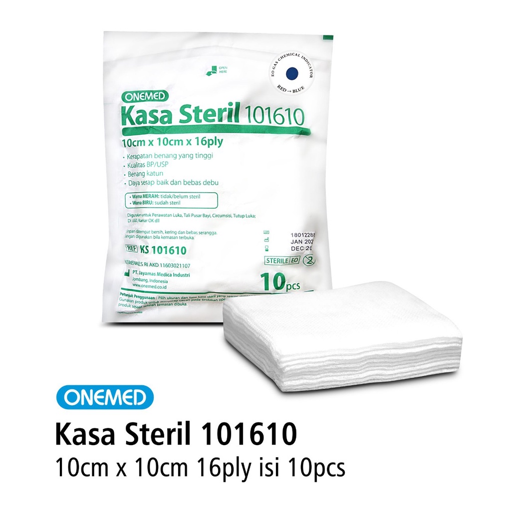 Jual Kasa Steril 101610 OneMed 10x10cm 16 ply 10 pcs OL | Shopee Indonesia