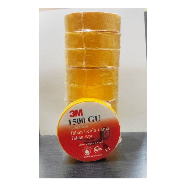 Jual Isolasi Listrik 3M 1500 GU Kuning | Shopee Indonesia