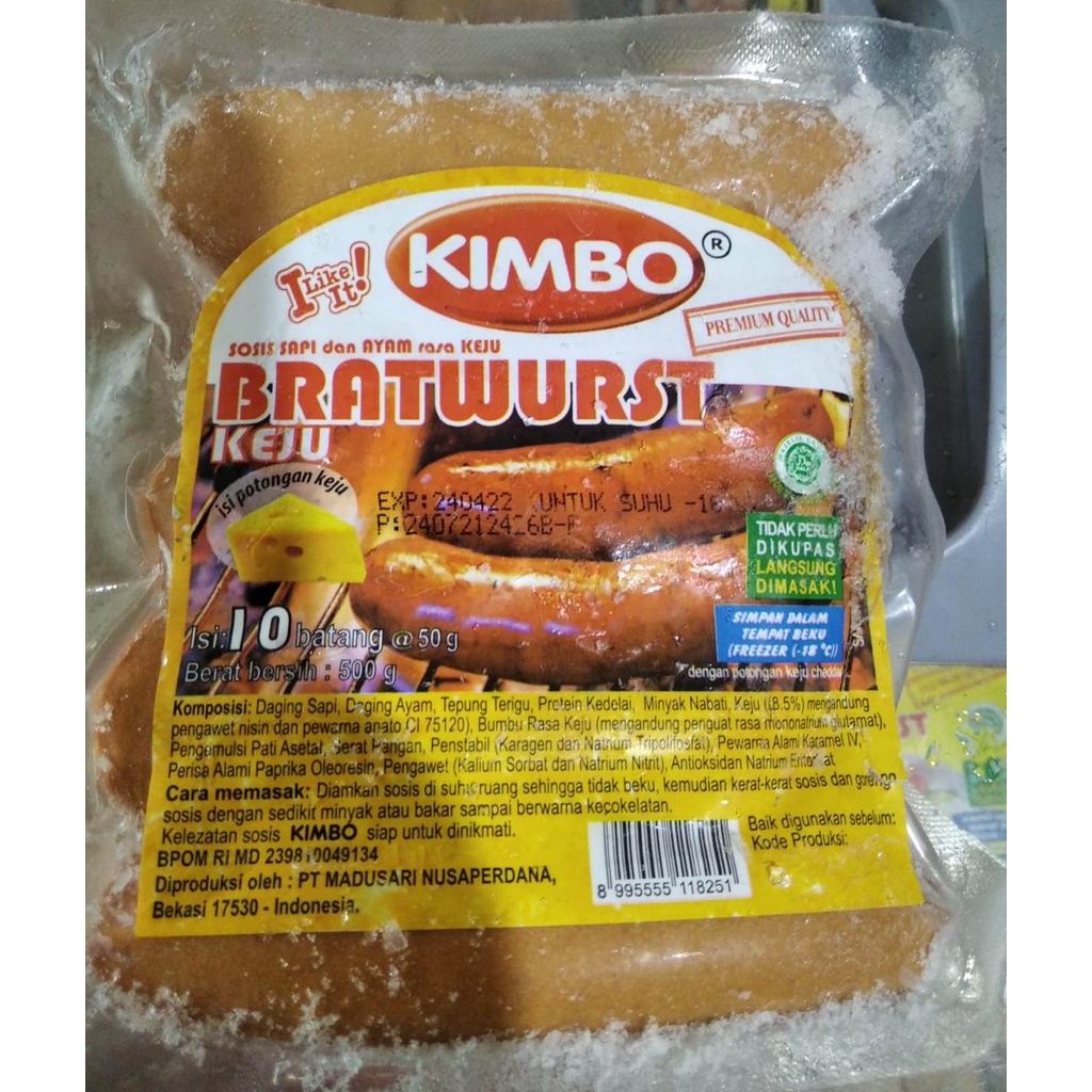 Jual KIMBO MINI SOSIS BRATWURST KEJU 500GR 10PCS / CHEESE | Shopee ...
