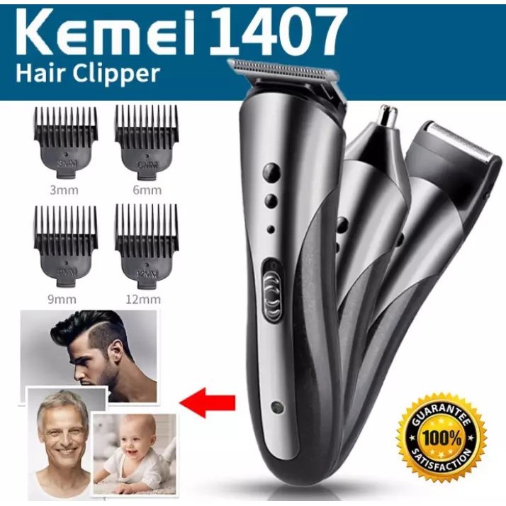 Jual COD - LARIS Mesin Cukur Kemei KM-1407 - Clipper 3 in1 Alat cukur rambut charger | Shopee ...