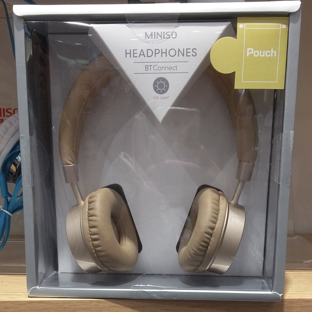 Jual MINISO HEADPHONE BT CONNECT + FREE POUCH | Shopee Indonesia