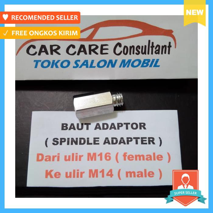 Jual Baut adaptor ( spindle adapter ) dari ulir m16 (female) ke m14 ...
