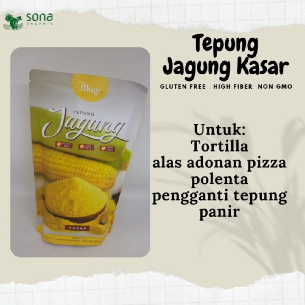 Jual Tepung Jagung Kasar 500gr - Mugo - Polenta Corn Meal Kasar Non GMO ...