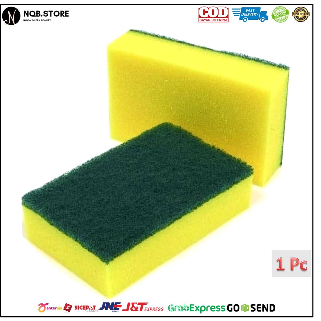 Jual NQB - Spon Busa Sabut Cuci Piring Gelas Sponge Dua Sisi Spons 2 ...