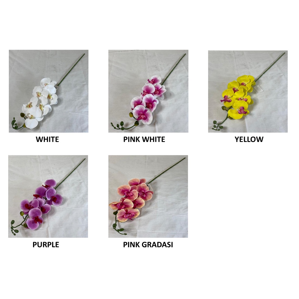 Jual BUNGA ANGGREK MEKAR BAHAN LATEX 6 KELOPAK ARTIFICIAL PALSU ...