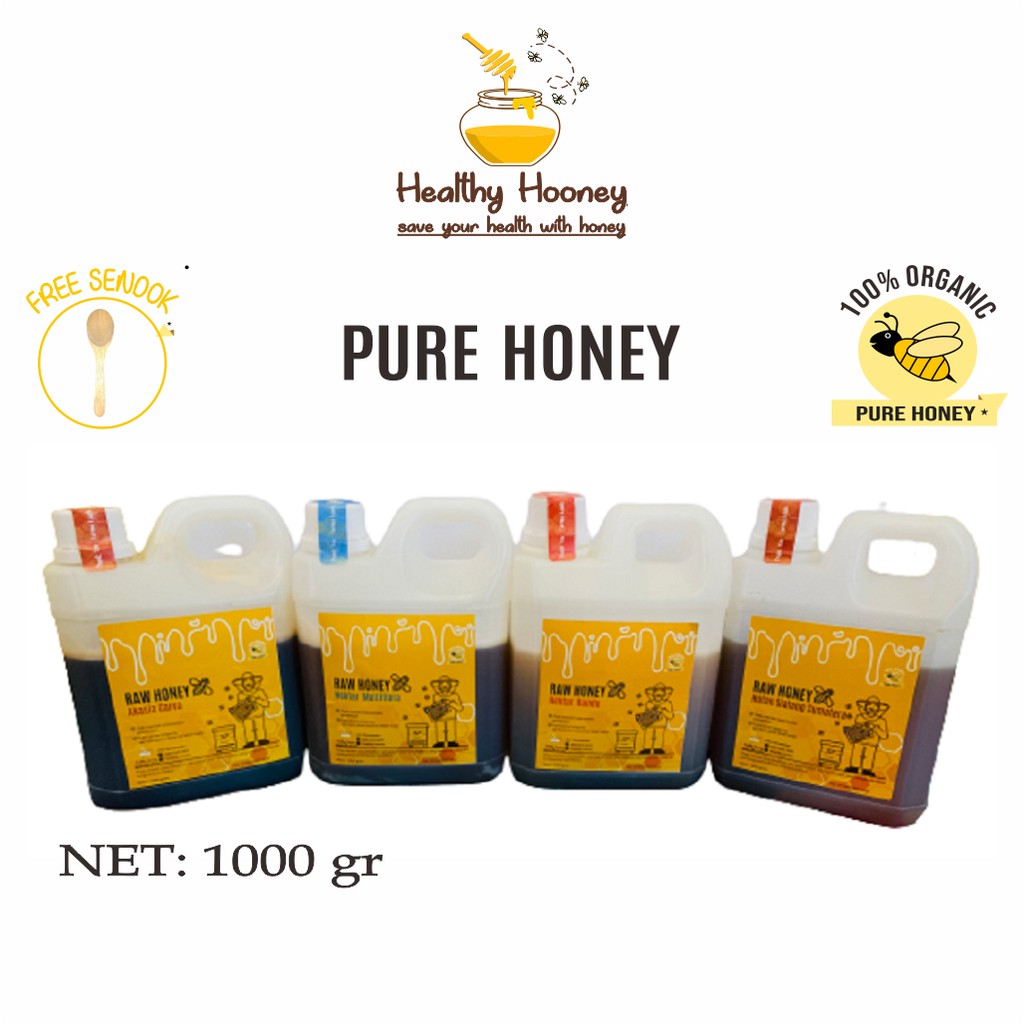 Jual ( 1Kg ) Madu Asli Murni 100% Nectar Bunga - Raw Honey Madu Mentah ...