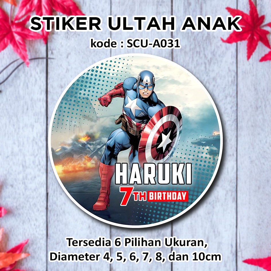 Jual STIKER ULANG TAHUN ANAK CAPTAIN AMERICA REAL ILLUSTRATION KAPTEN ...