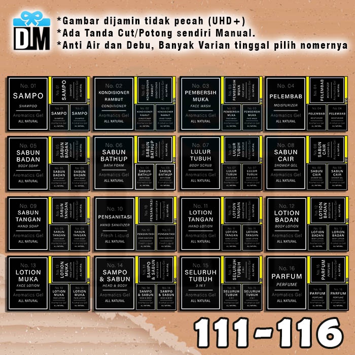 Jual Sticker Stiker Label Botol Sabun Kamar Mandi Estetik Hitam Putih ...