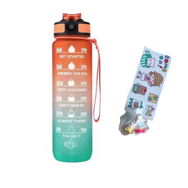 Jual Botol Air Minum VIRAL ORIGINAL 1 LITER Gradasi / Botol Motivasi ...