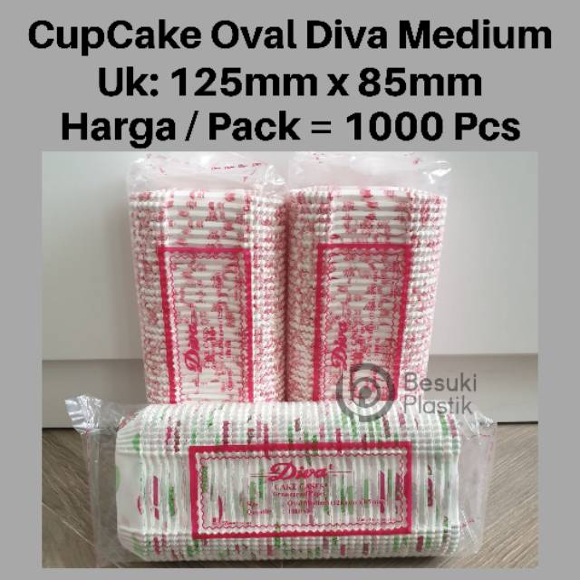 Jual Cherry Cake Cases Oval Medium 125x85mm / Kertas Cup Cake Bolu Oval ...