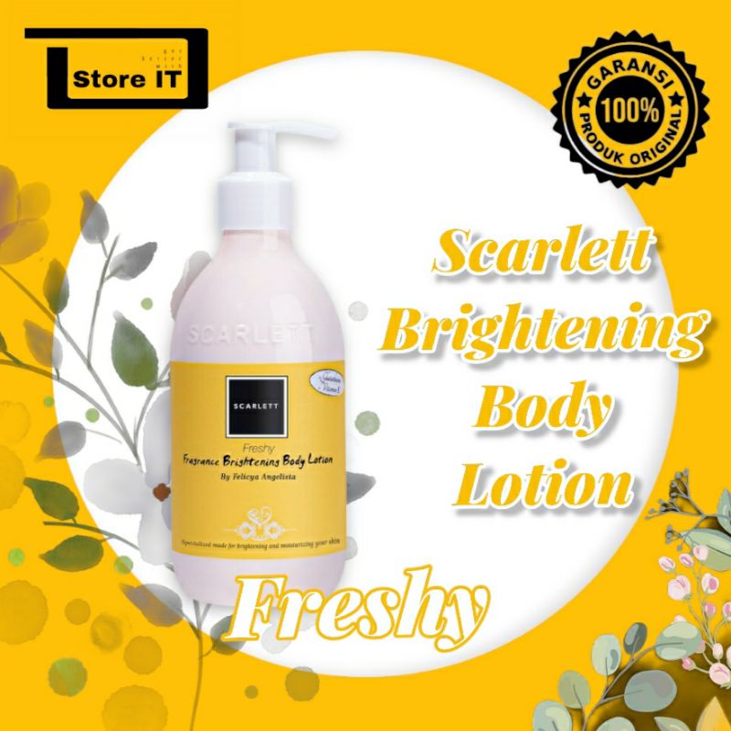 Jual Scarlett Whitening Fragrance Brightening Body Lotion Freshy 300ml ...