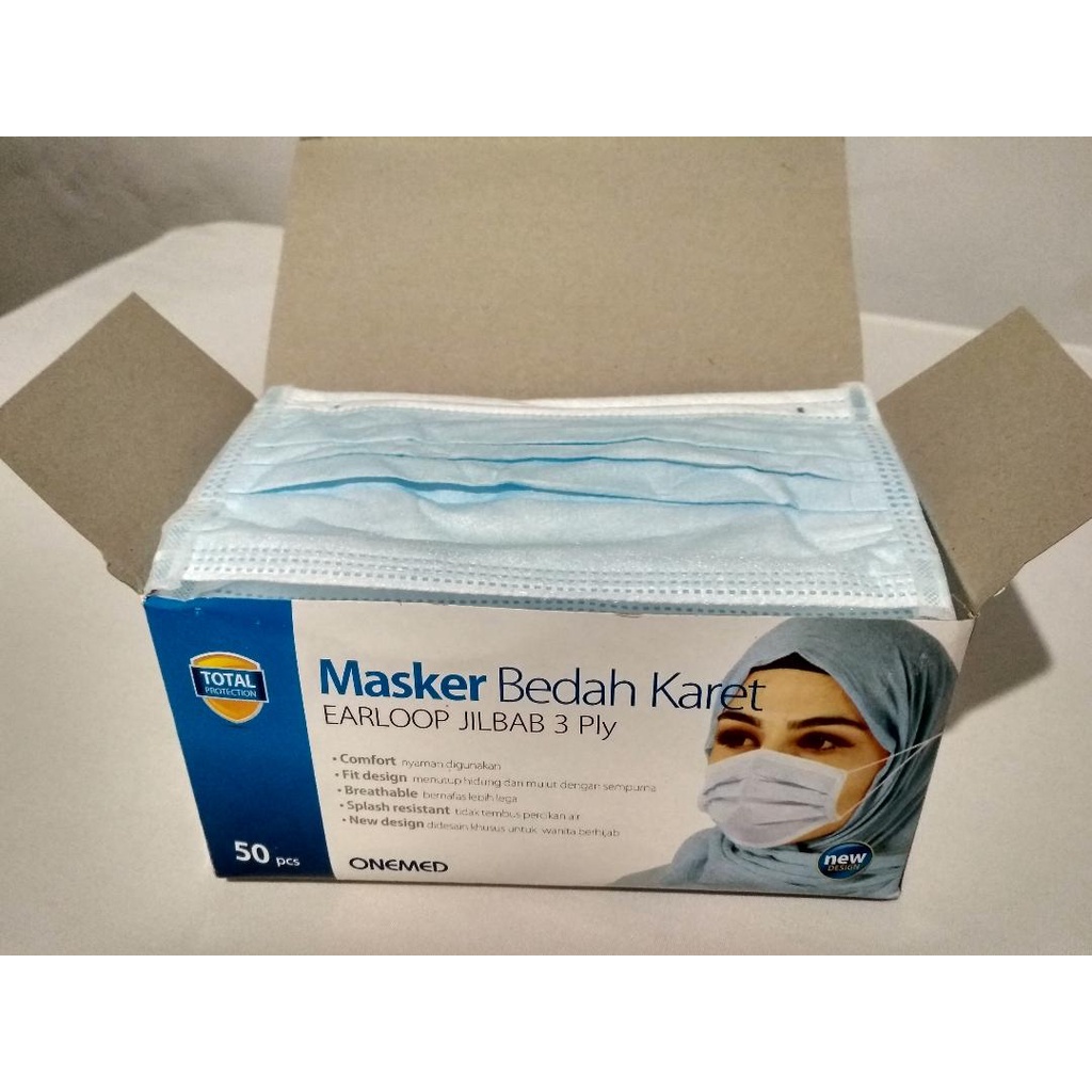 Jual MASKER ONEMED MEDIS 3 PLY HIJAU HEADLOOP JILBAB HIJAB ORIGINAL ...