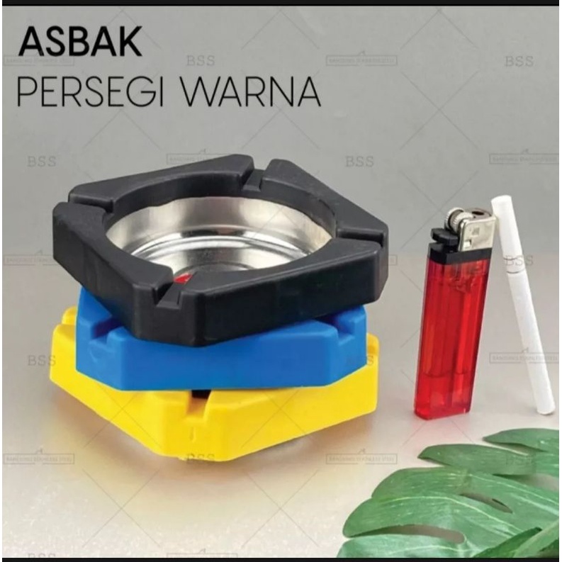 Jual asbak kotak stainless segi warna 10cm besar | Shopee Indonesia