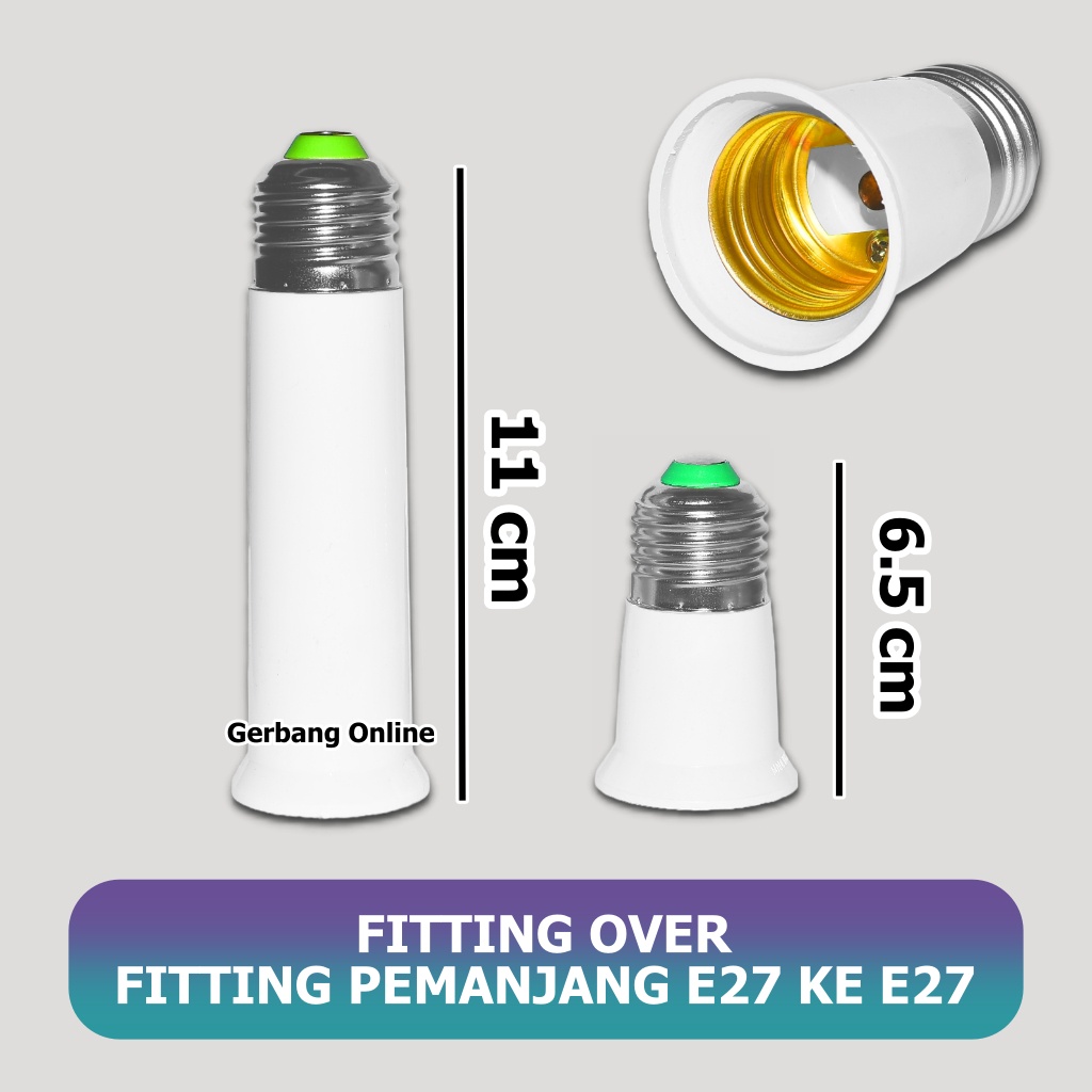 Jual Fitting Sambung Downlight E27 Pemanjang 11cm 6.5cm Fiting ...