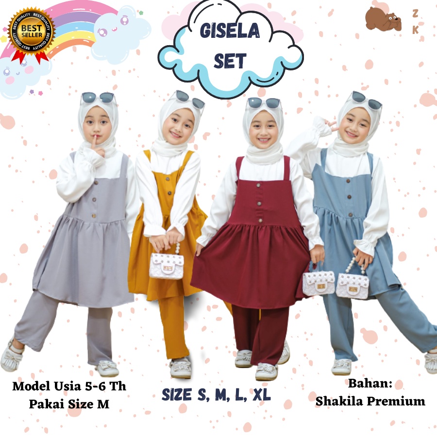Jual GISELA SET Pakaian Baju Setelan One set Oneset Tunik Bahan Shakila ...