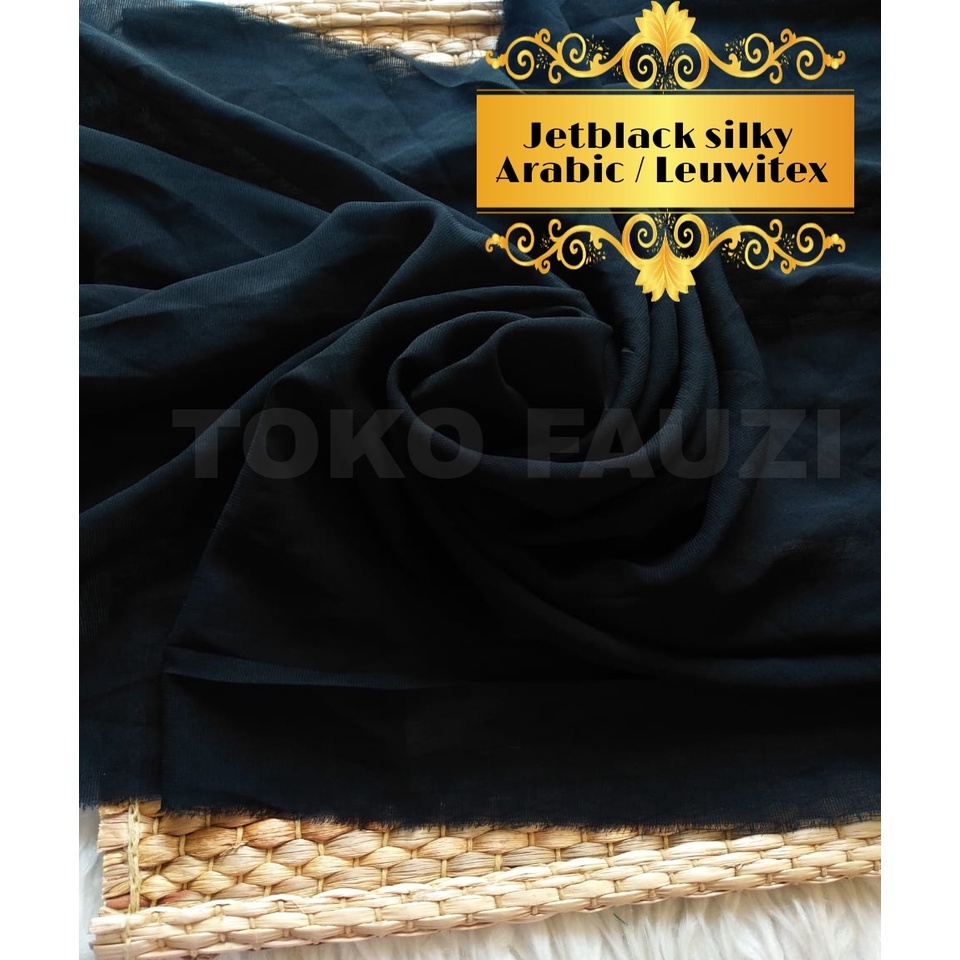 Jual kain sifon silky jetblack/sifon jetblack/ Chiffon silk arabic ...