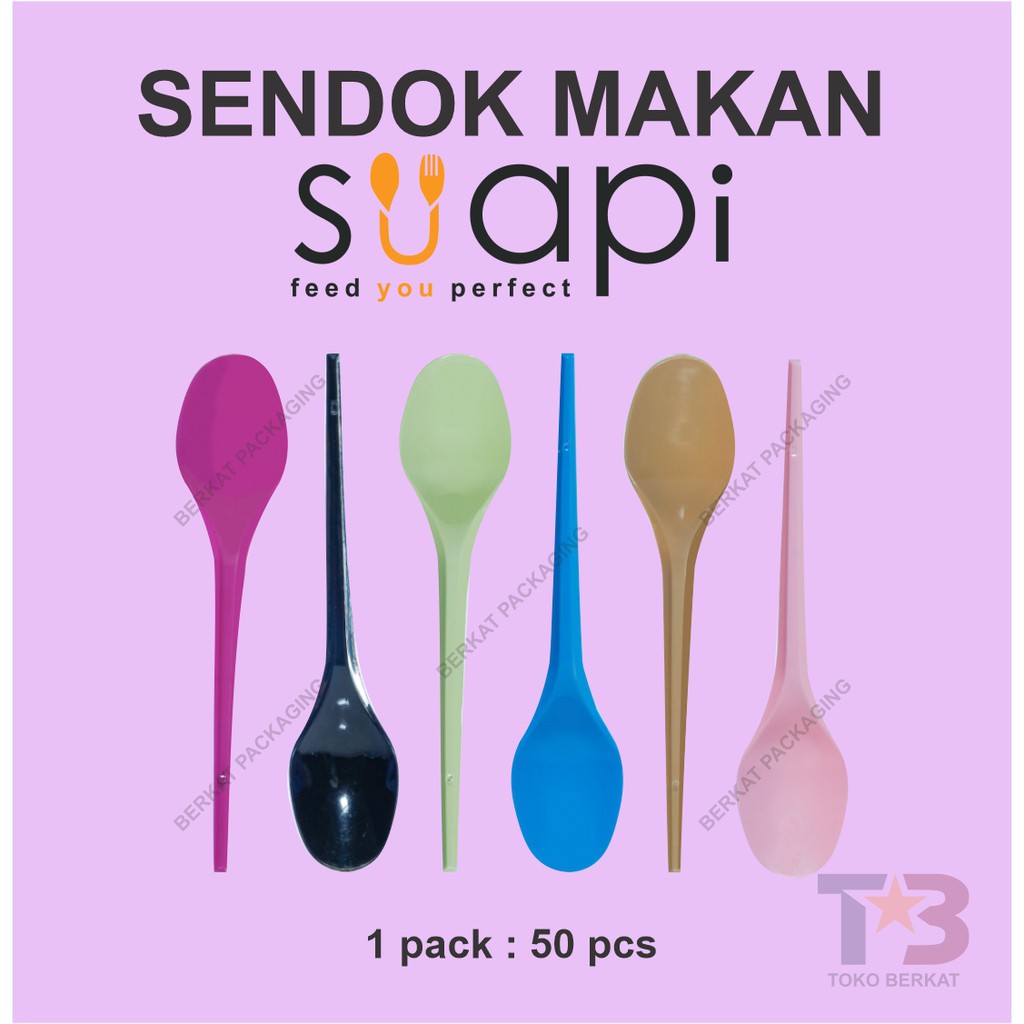 Jual Sendok Makan SUAPI WARNA ISI 50bj / Sendok Plastik Panjang ...