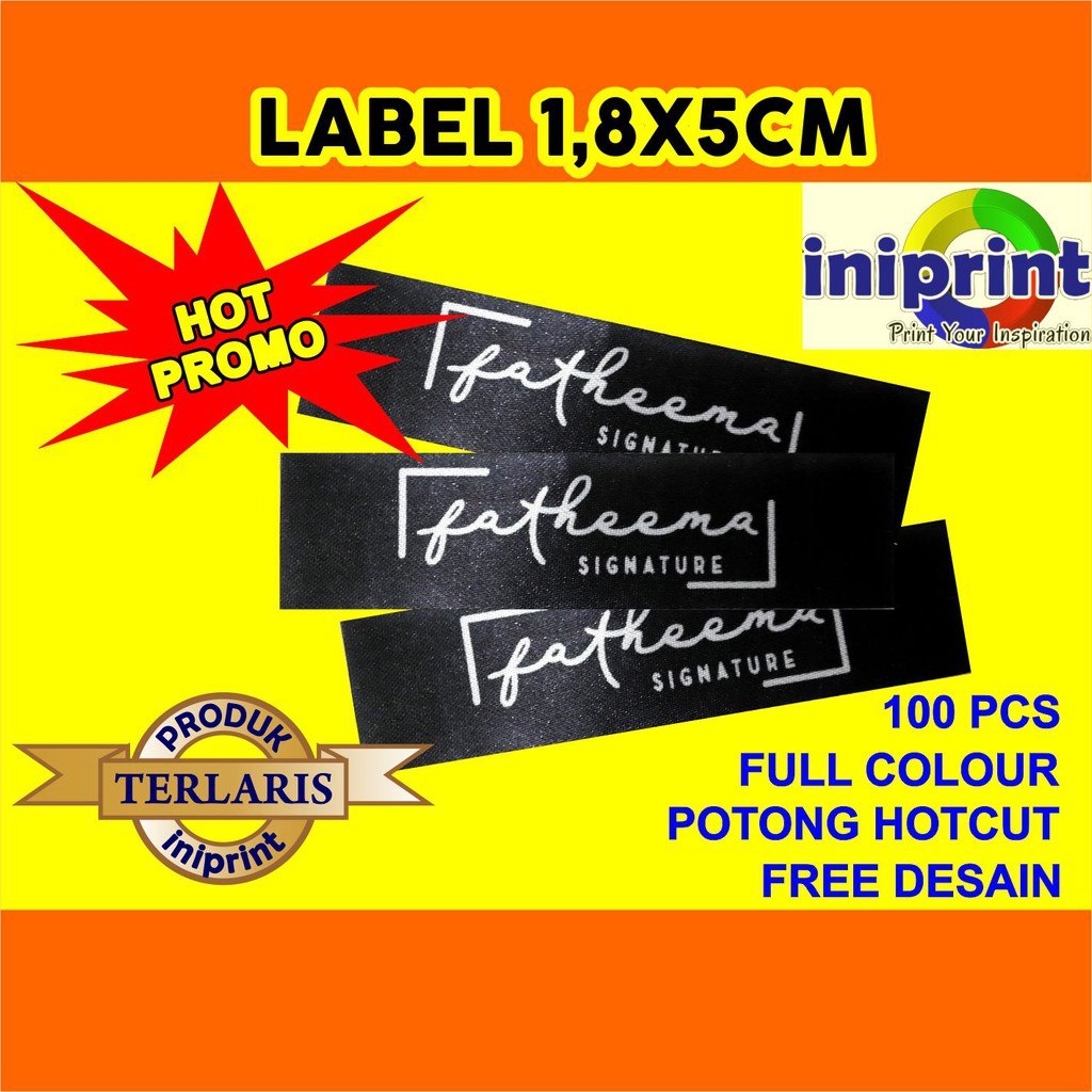 Jual Label Baju Satin 1,8x5cm / Label Hijab / Label Gamis / Label Kaos ...