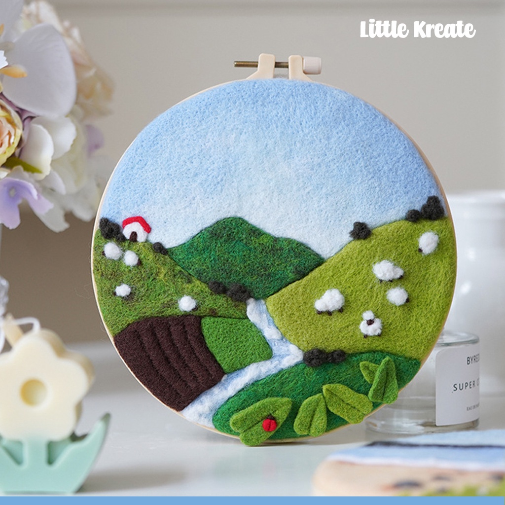 Jual Needle Felt Landscape Set - Little Kreate DIY Needle Felting Hoop ...