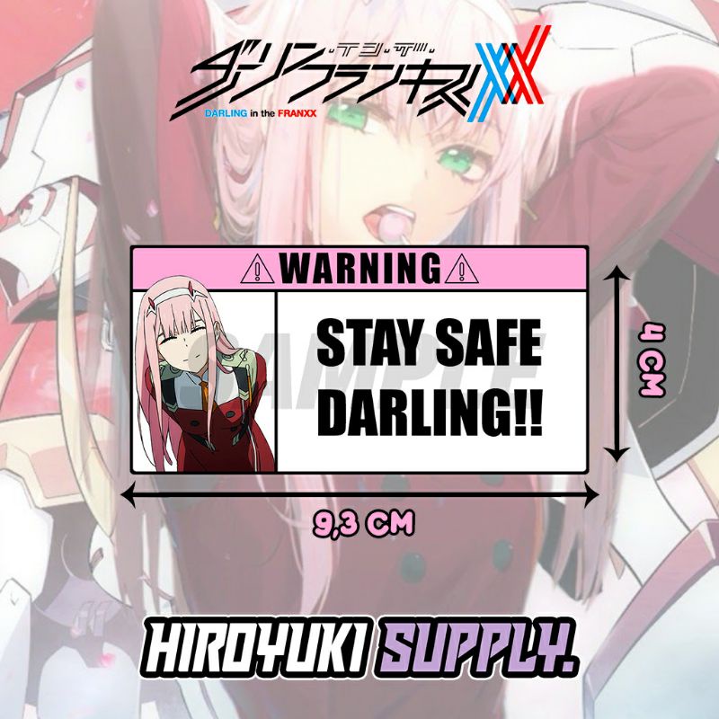Jual Sticker Warning Anime Zero Two Darling In The Franxx | Shopee ...