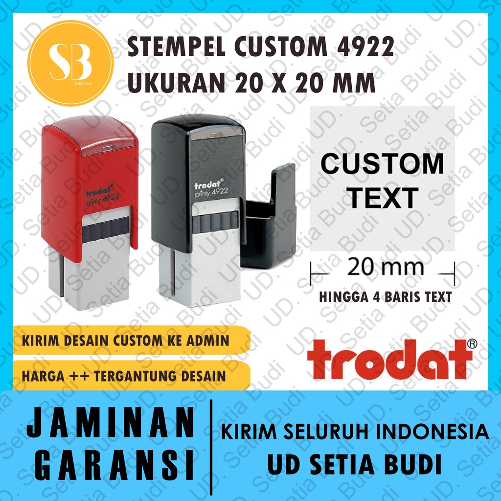 Jual Stempel Trodat Printy Custom 4922 ukuran 20 x 20 mm | Shopee Indonesia