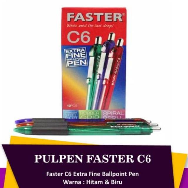 Jual Pulpen / Pena Faster C6 / 1 Box 12 Pcs | Shopee Indonesia