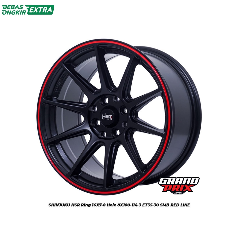 Jual Velg Mobil Racing Murah R16 HSR SHINJUKU Warna Semi Matte Black ...