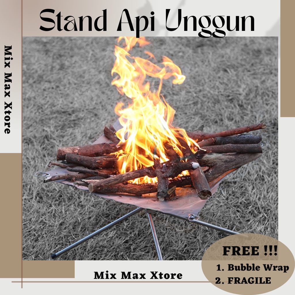 Jual Stand Api Unggun Portable Solid Fuel Rack Wood Charcoal Stove ...