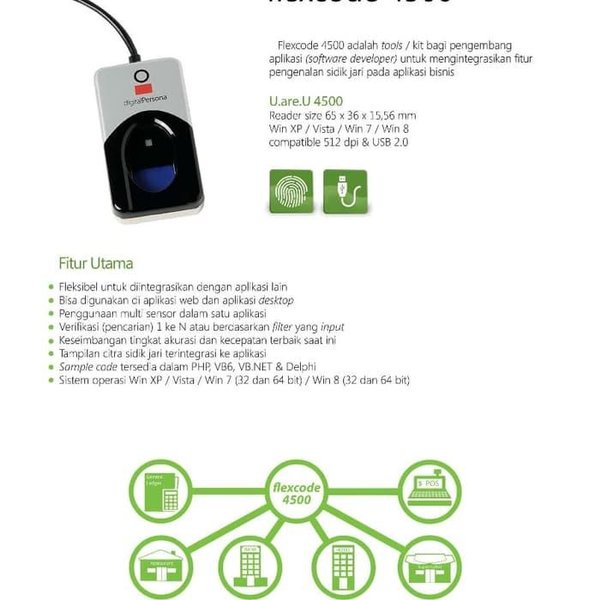 Jual Fingerspot Flexcode U.ARE.U 4500 (SDK) | Shopee Indonesia