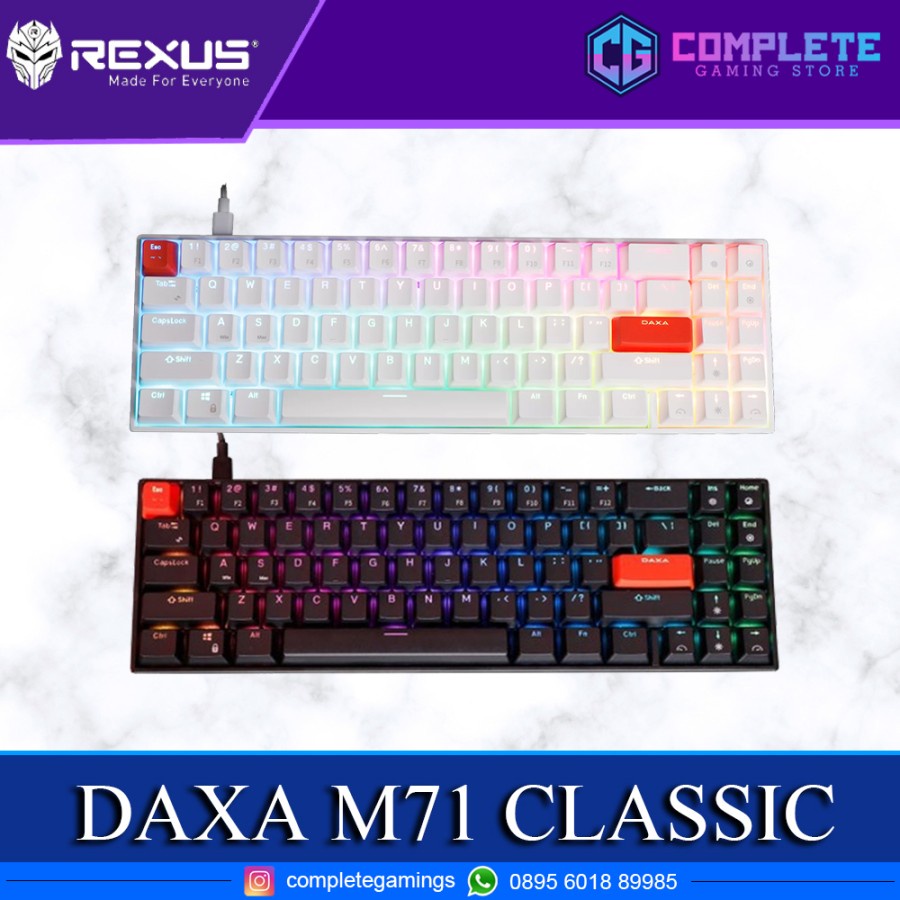 Jual Rexus DAXA M71 Classic Mechanical Gaming Keyboard | Shopee Indonesia