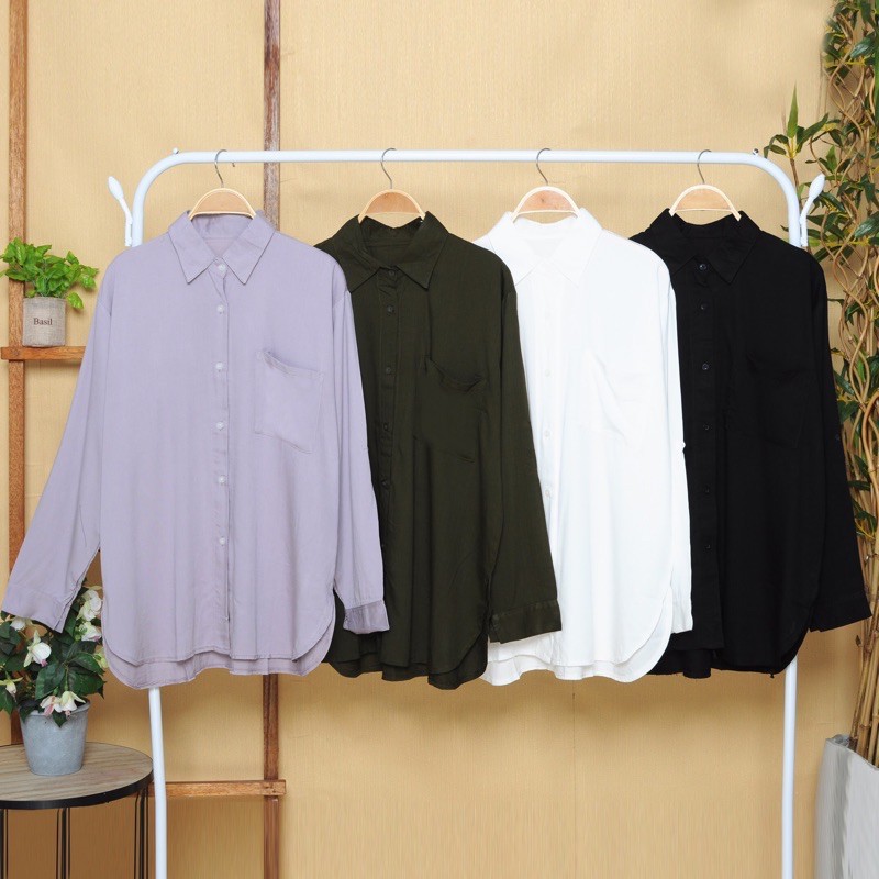 Jual KEMEJA BASIC TANGAN SKODER / Atasan Top Wanita / Kemeja Elegan ...