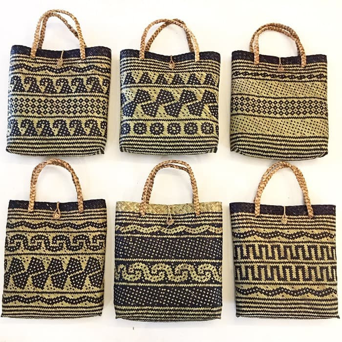 Jual Tas Purun Map Motif, Tas Rotan Motif Dayak, Tas Anyam Kalimantan ...