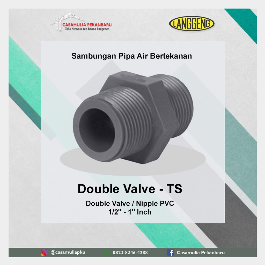 Jual Double Valve 1" Nipple Niple Nepple TS AW Fitting PVC | Shopee ...