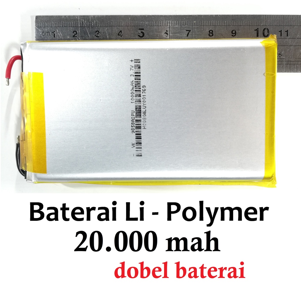 Jual baterai polymer 20000 mah real kapasitas battery / batrai ...