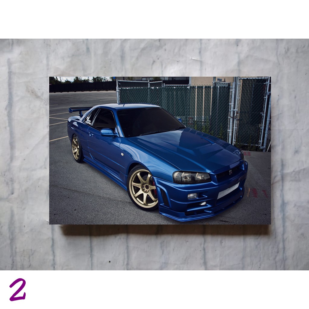 Jual Poster Gambar mobil nissan skyline gtr r34 dekorasi hiasan dinding ...