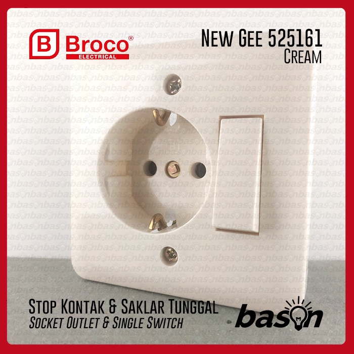 Jual BROCO 525161 New Gee Cream - Stop Kontak & Saklar Tunggal | Shopee ...