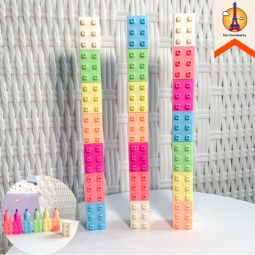 Jual Stabilo Bentuk Lego Susun 1 Set Isi 6 Pcs Warna Pastel Murah Bagus ...