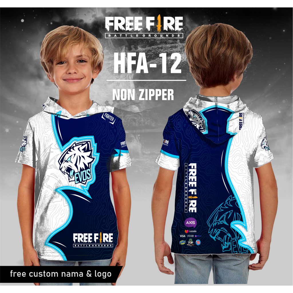 Jual Jersey hoodie free fire anak baju ff evos kaos game | Shopee Indonesia